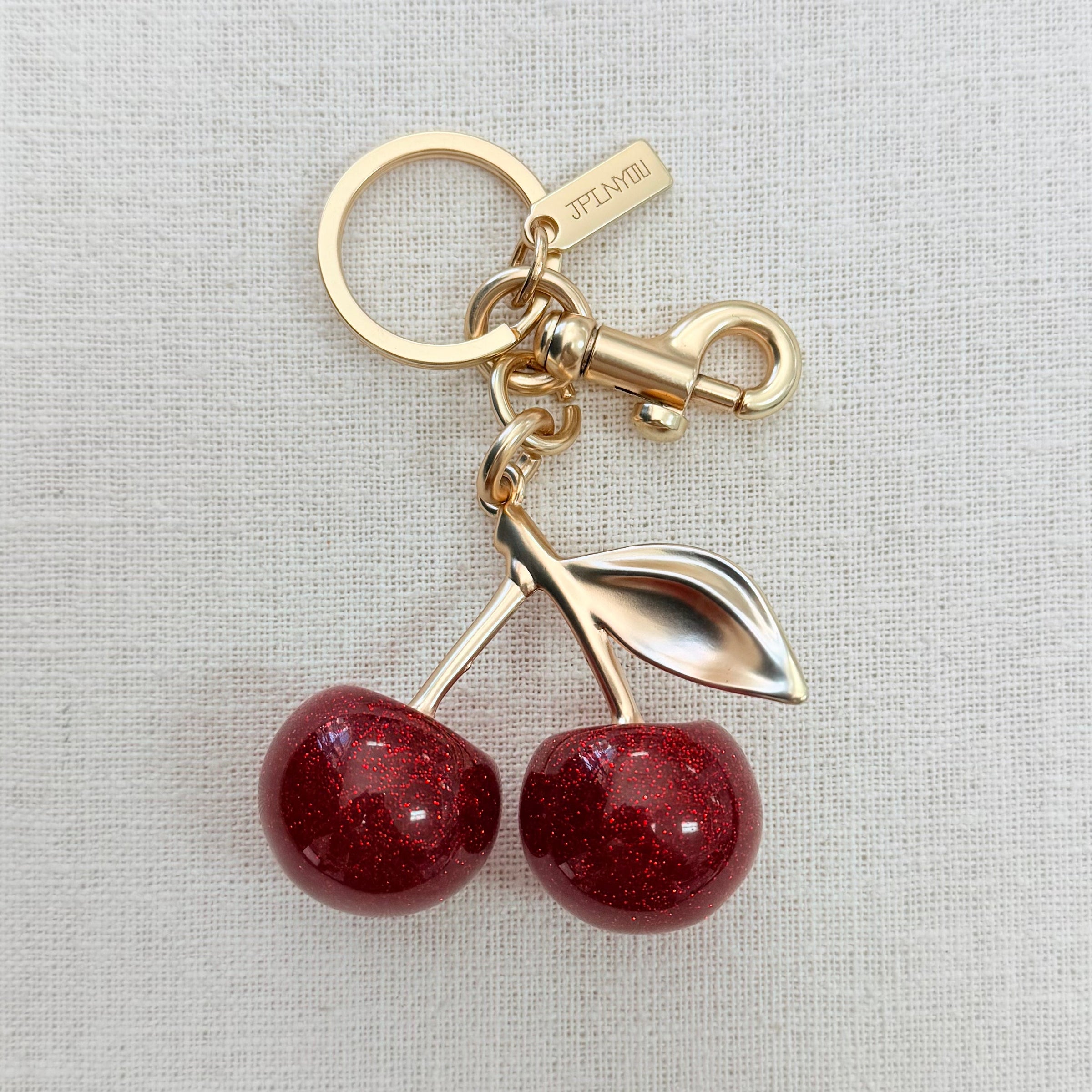 Red Cherry Keychain with Gold Leaf Keychain – Sun Star Fashion